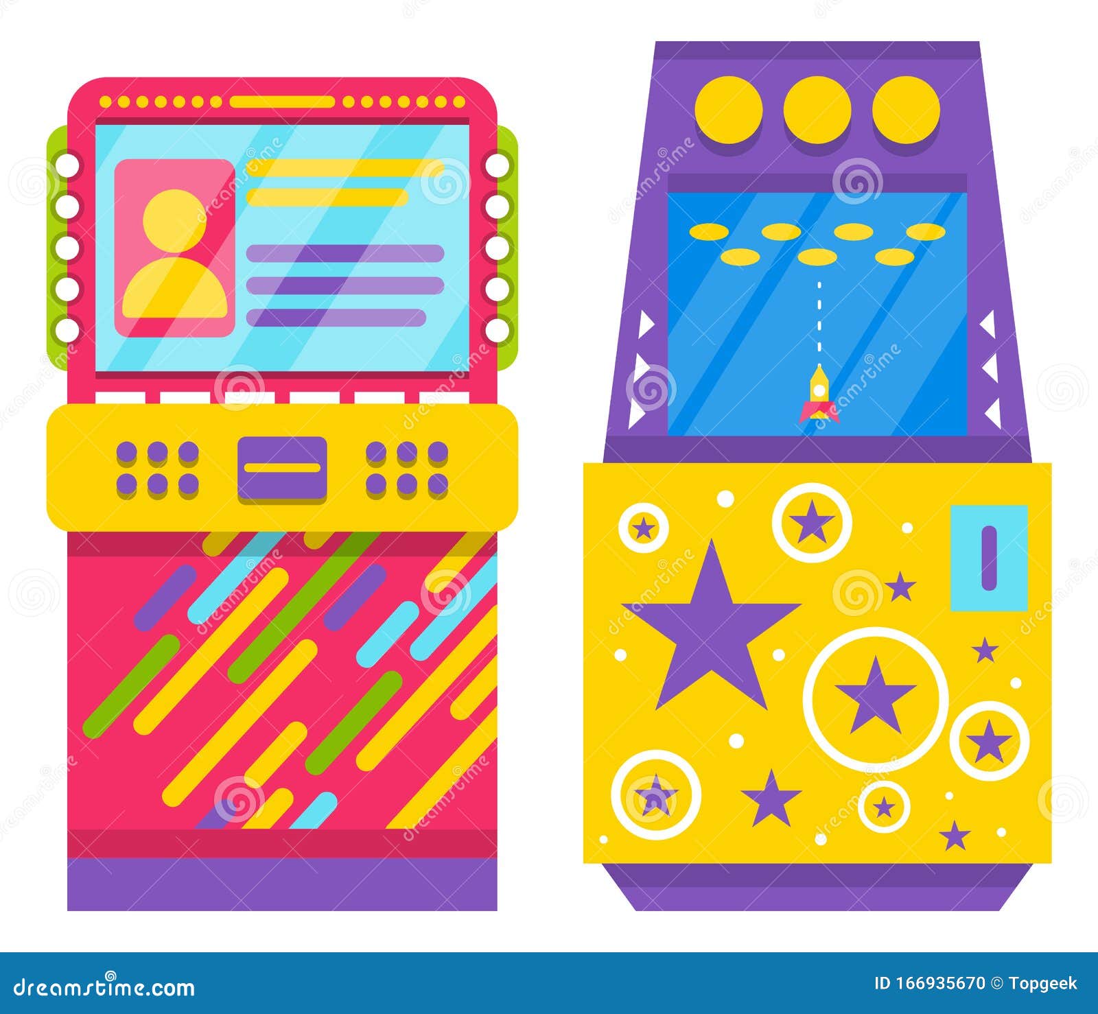 Game Machine with Profile Card of Player and Fight Stock Vector ...