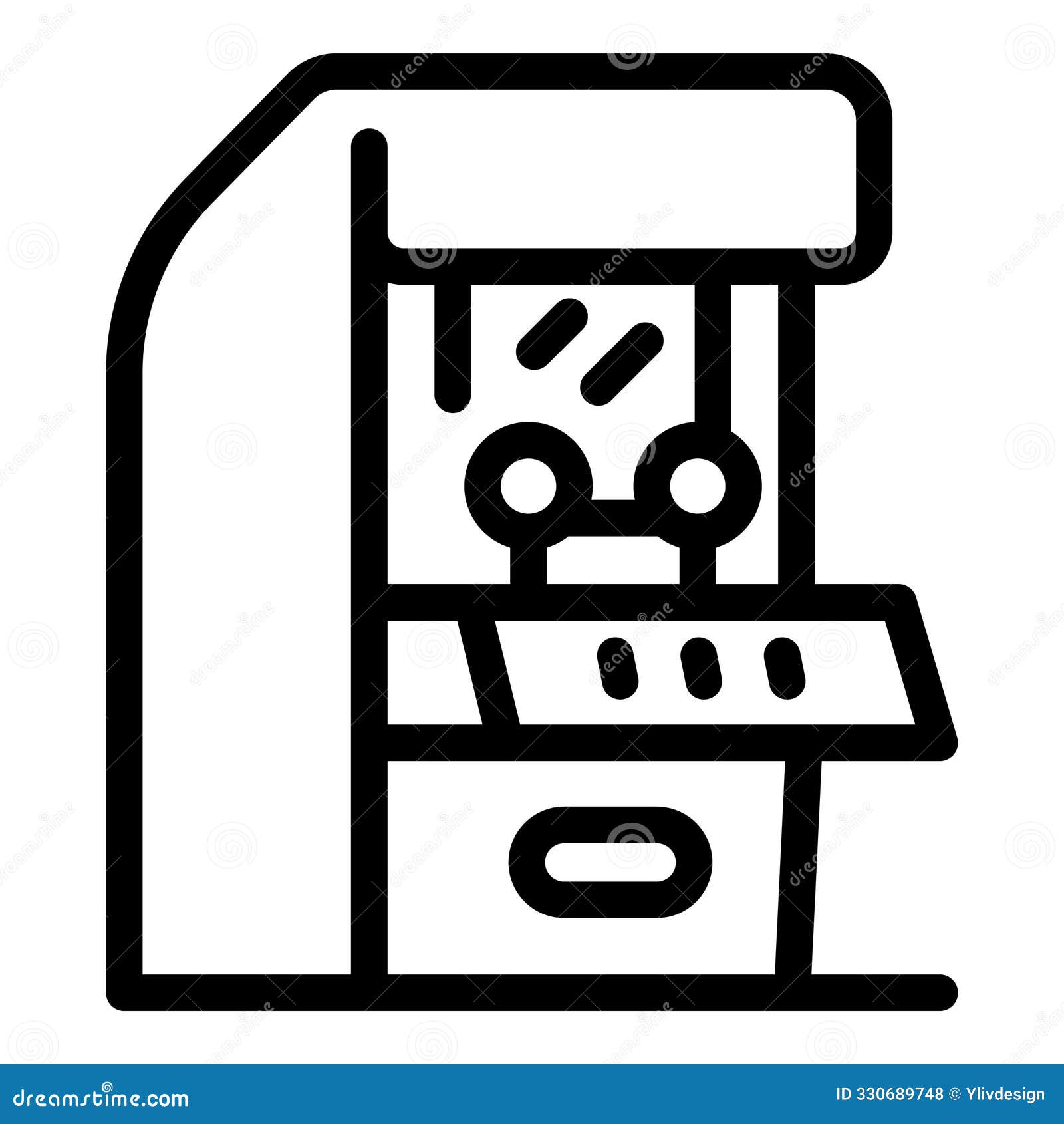 Game Machine Showing Racing Game Interface with Steering Wheel and ...