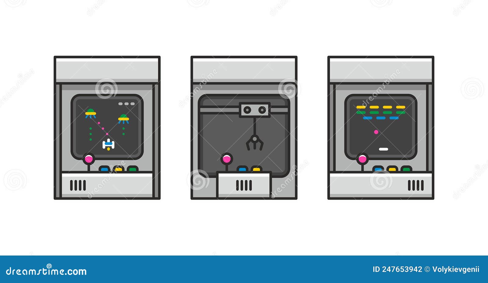 Game Machines Collection stock vector. Illustration of electronic ...