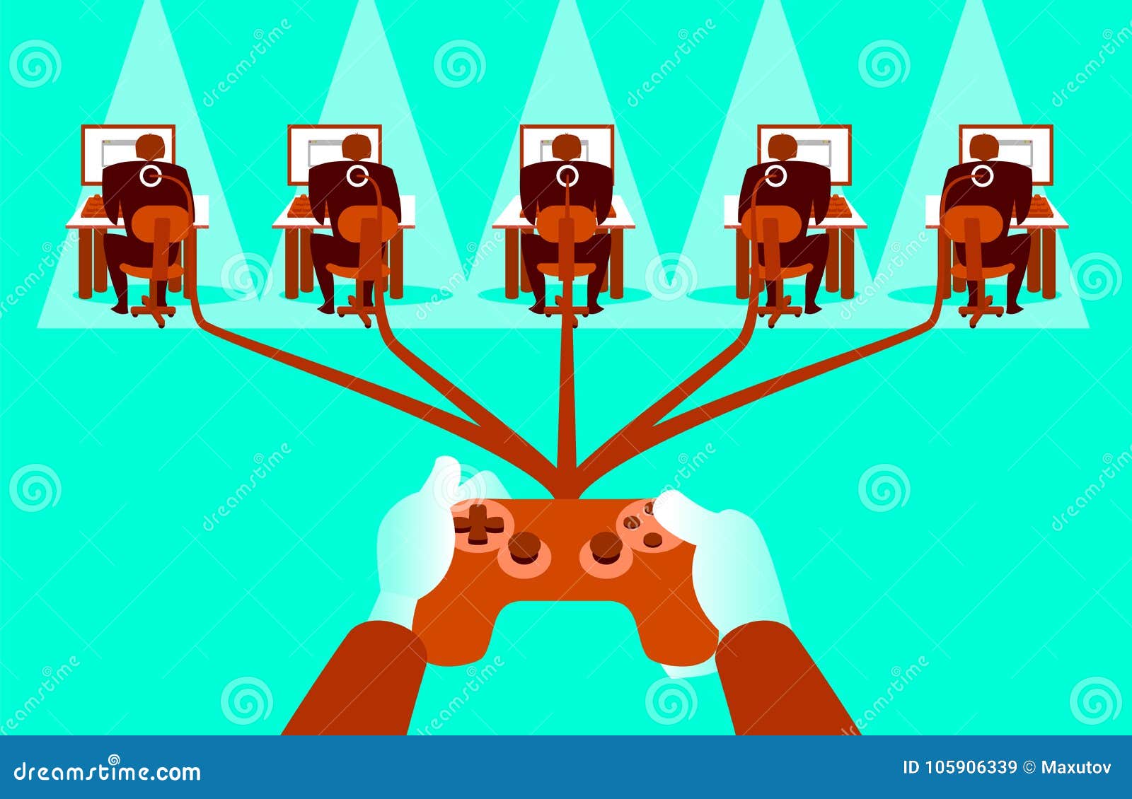 Game Management Staff in the Office Stock Vector - Illustration of ...