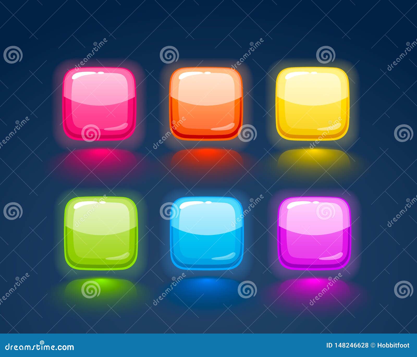 Game Match Icon. Square Set in Different Colors Stock Vector ...