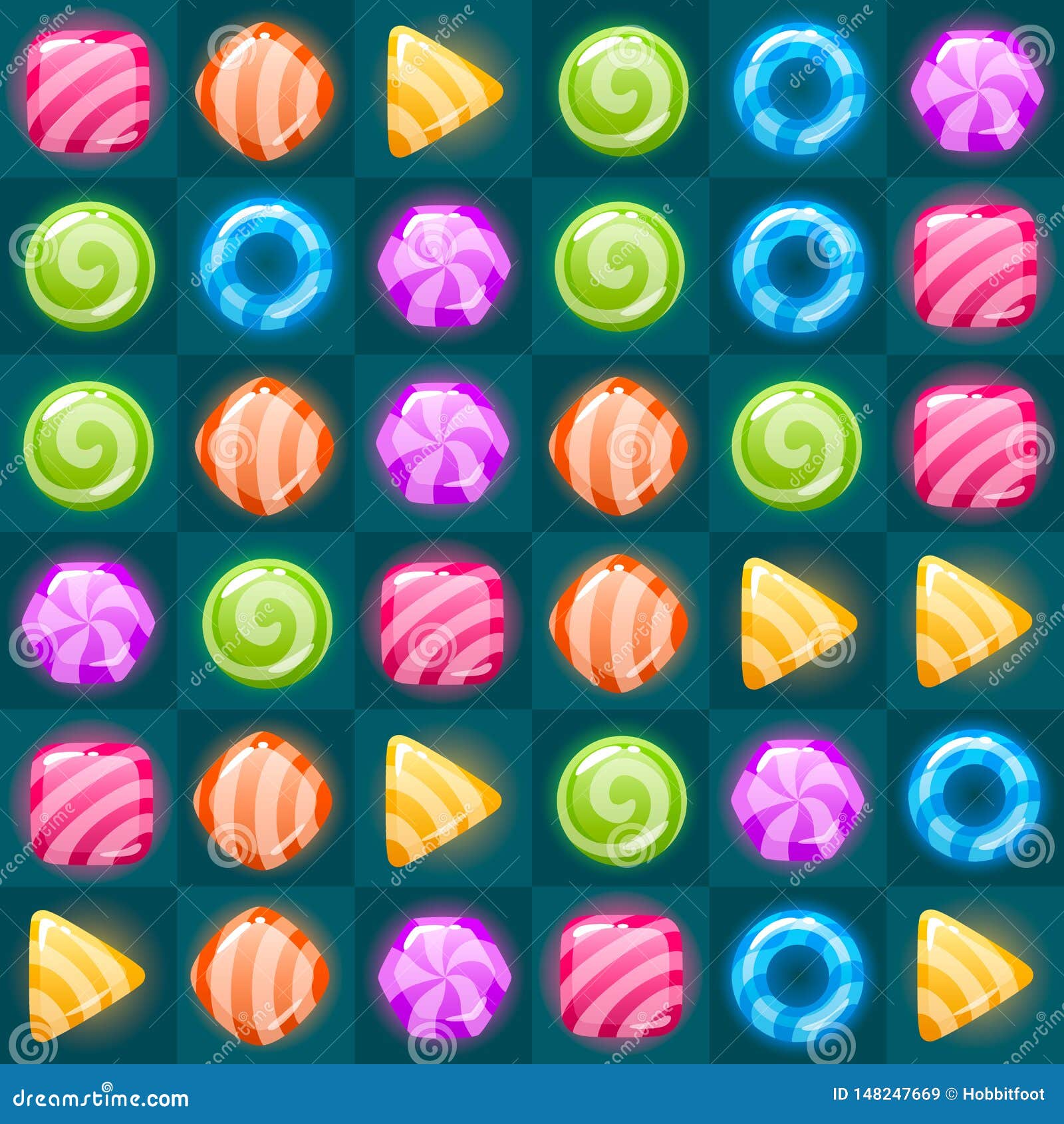 Game Match Icon. Square Set in Different Colors Stock Vector ...