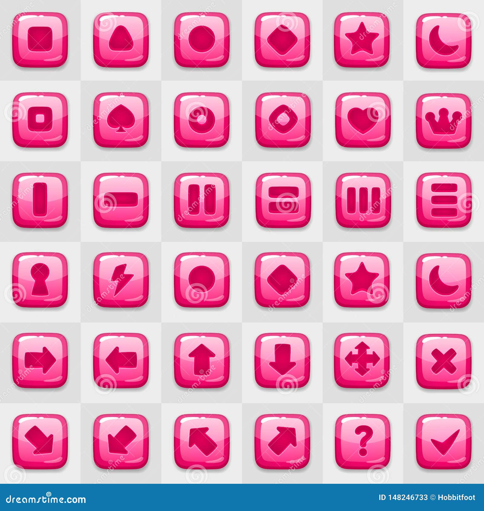 Game Match Icon. Square Shape Set in Different Colors Stock Vector ...