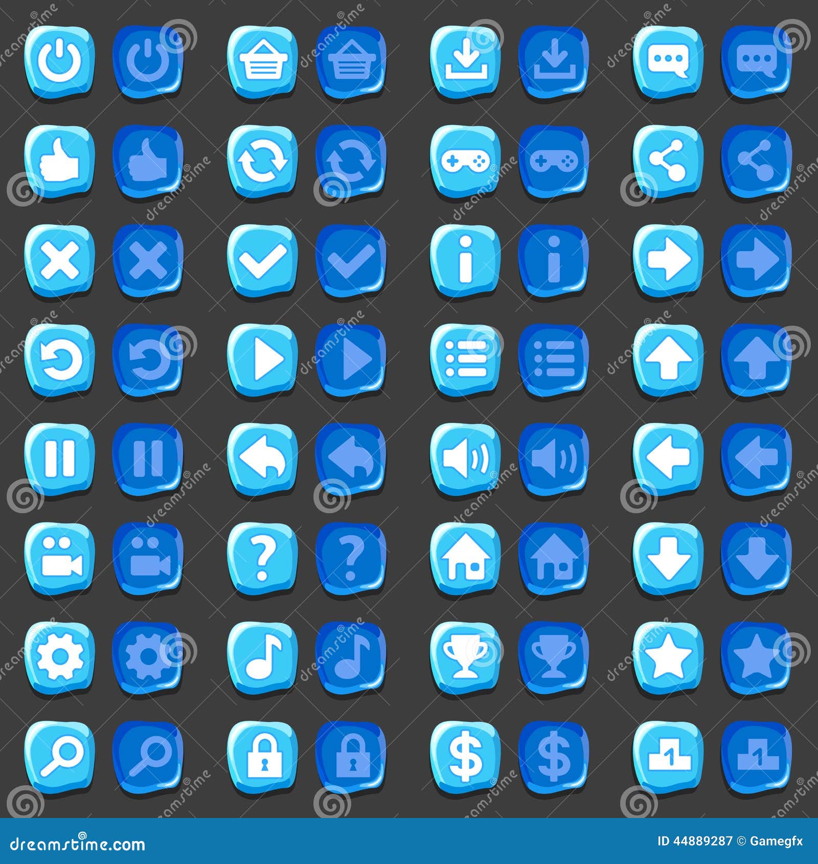 Game Menu Icons Ice Buttons Set Stock Illustrations – 62 Game Menu ...