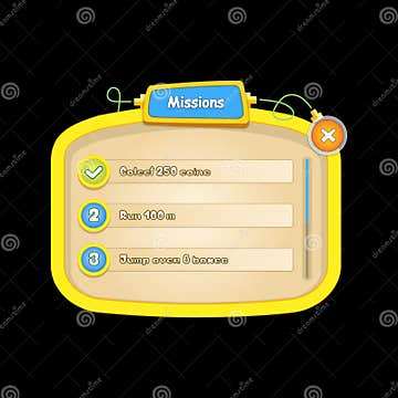 Game Mission Ui Vector Elements Design Stock Illustration ...