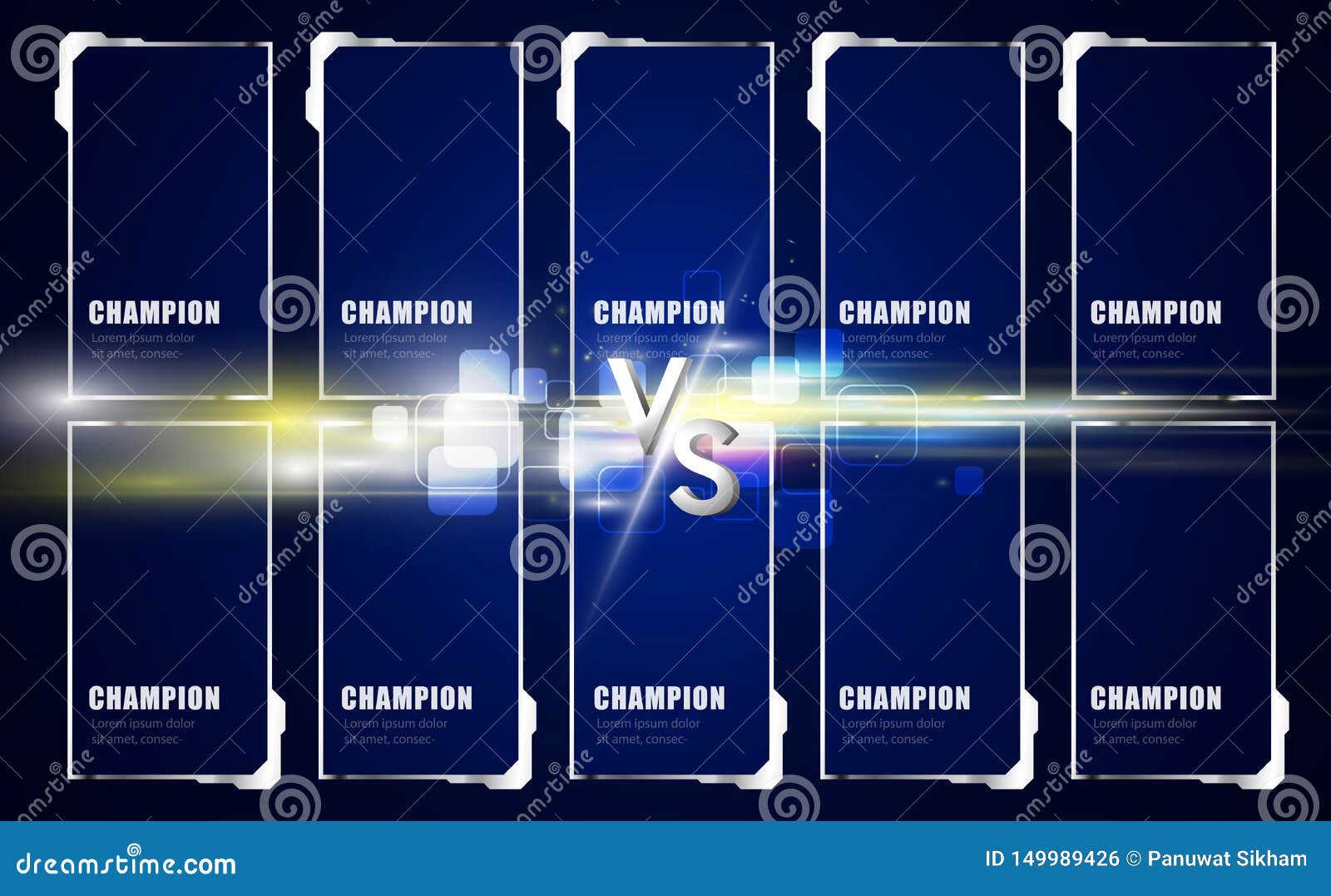 Game Moba 5vs5 Versus Screen Design Concept. Vector Illustration Eps10 ...