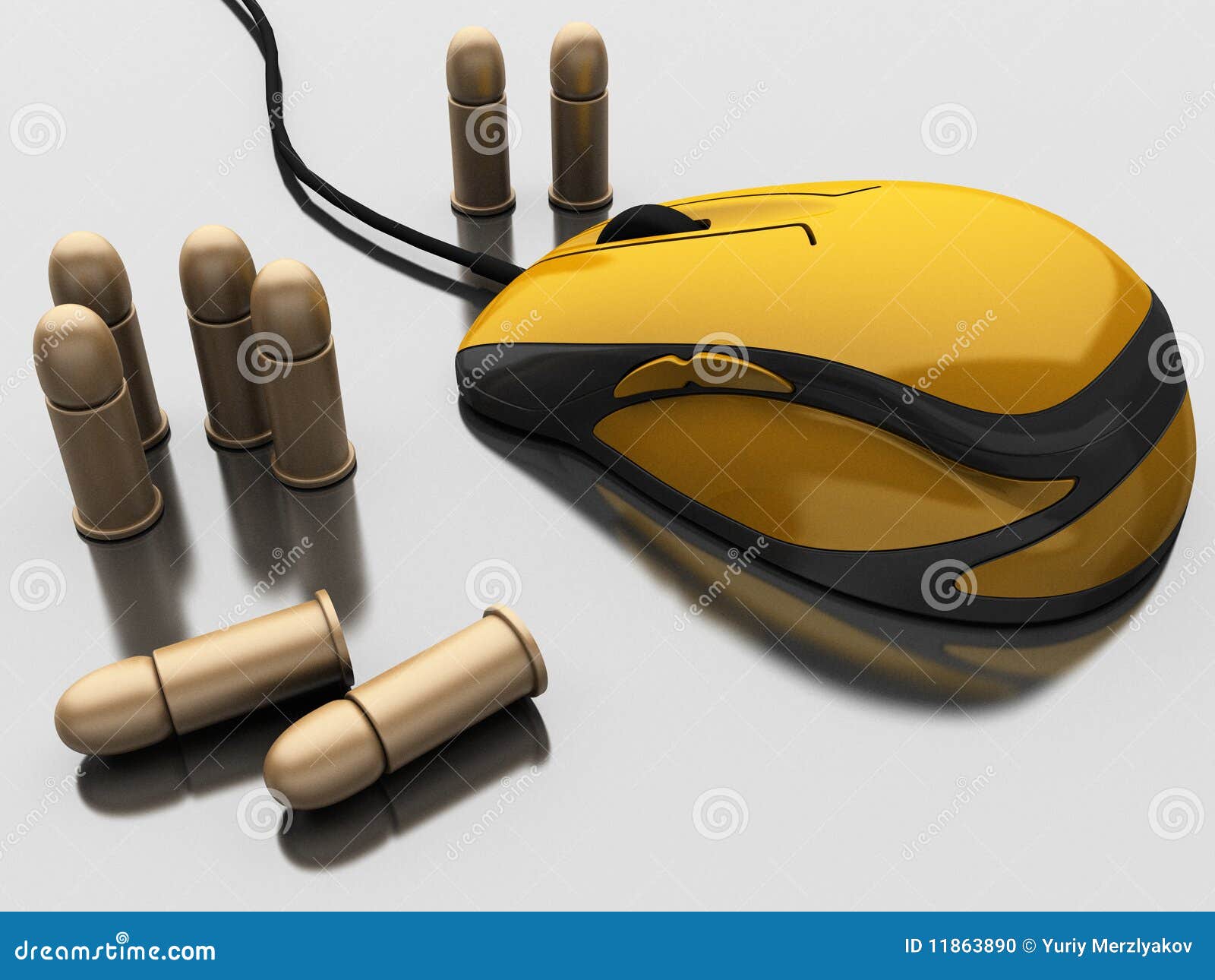 Game mouse and bullet stock illustration. Illustration of technology ...