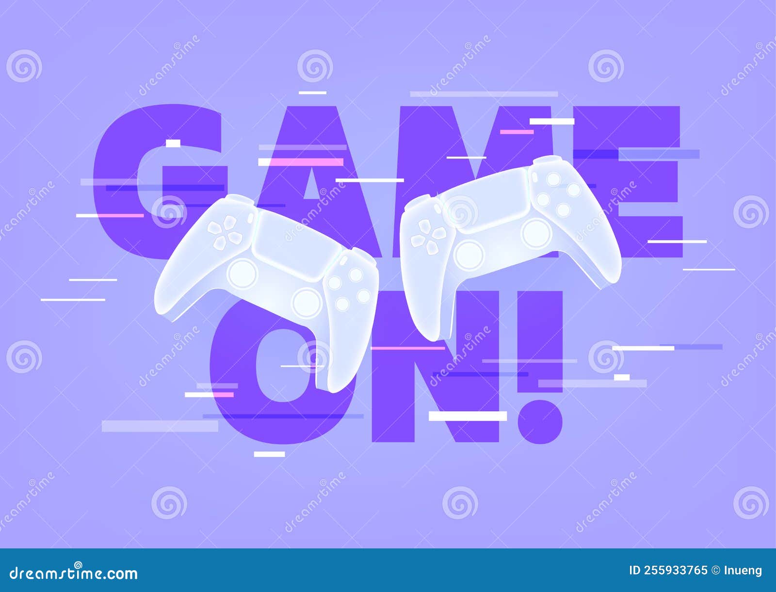 Neon Console Gamepad On Black Background. 3d Illustration Of Gaming ...