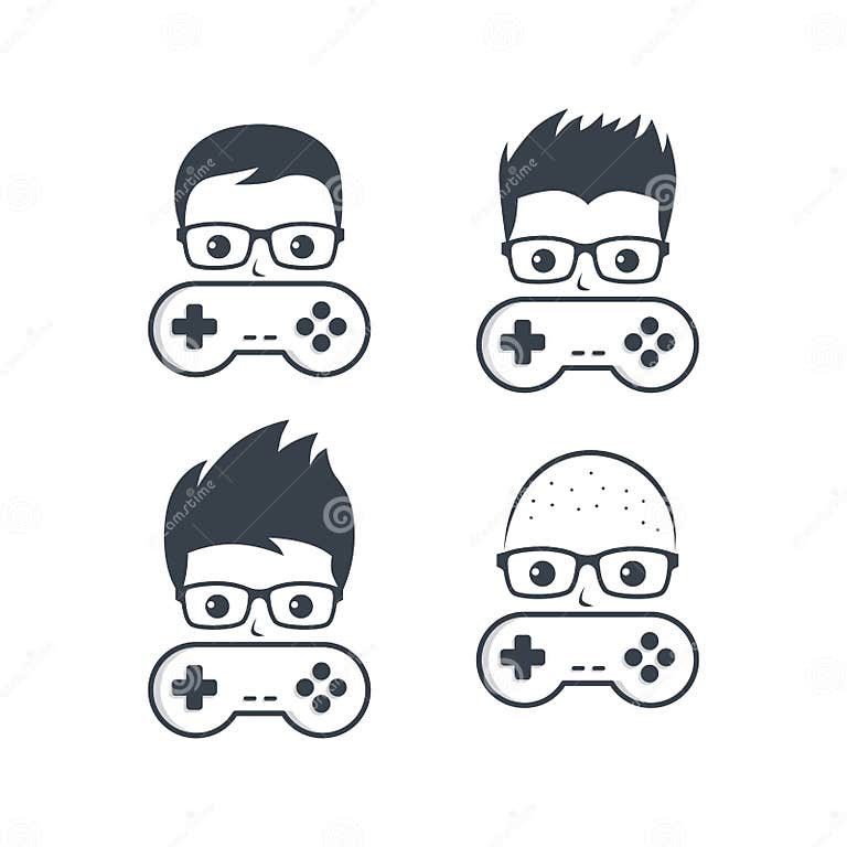 Game Nerd Geek Gamer Joystick Console Controller Logo Stock Illustration Illustration Of