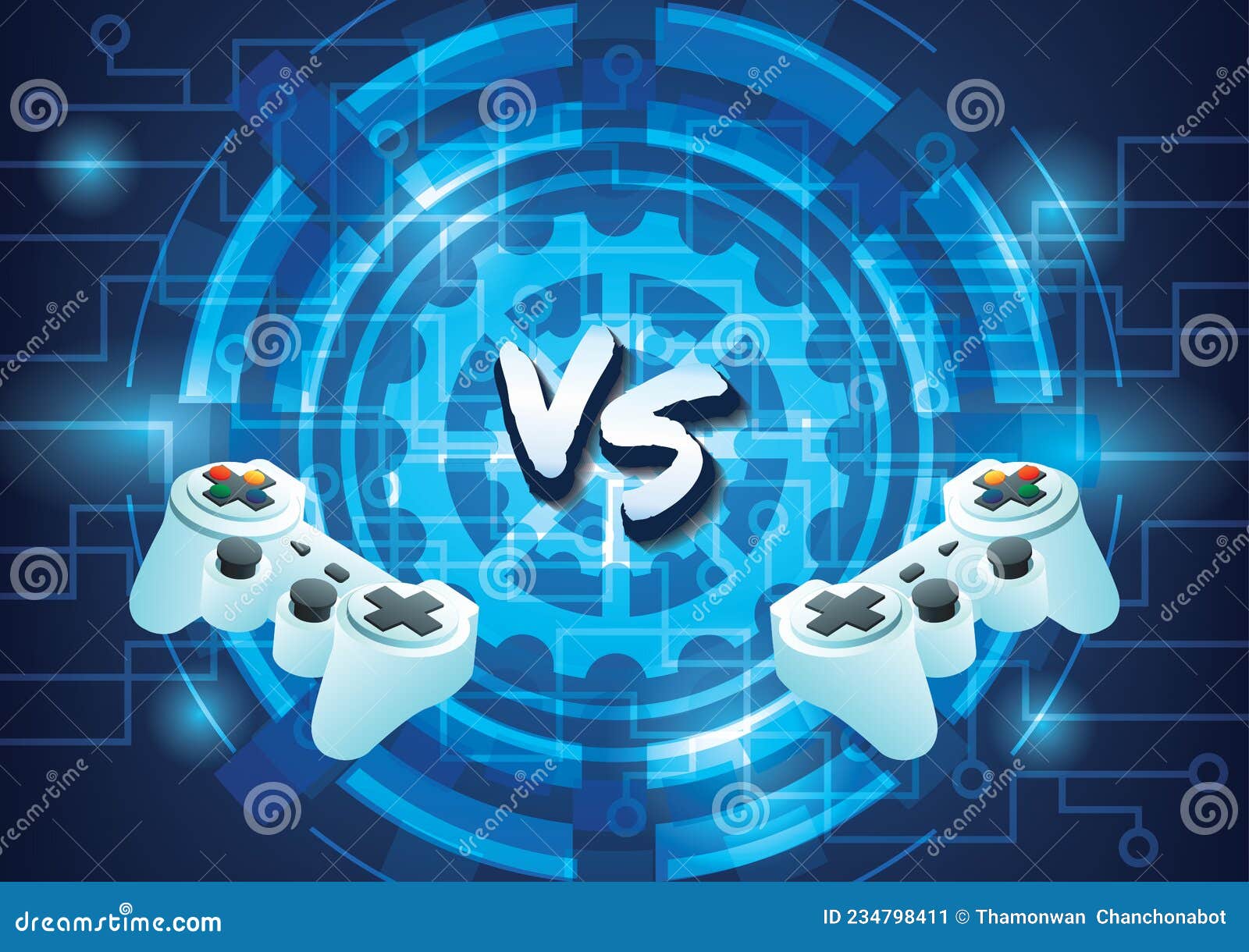 Game Objects on Blue Background Stock Vector - Illustration of ...