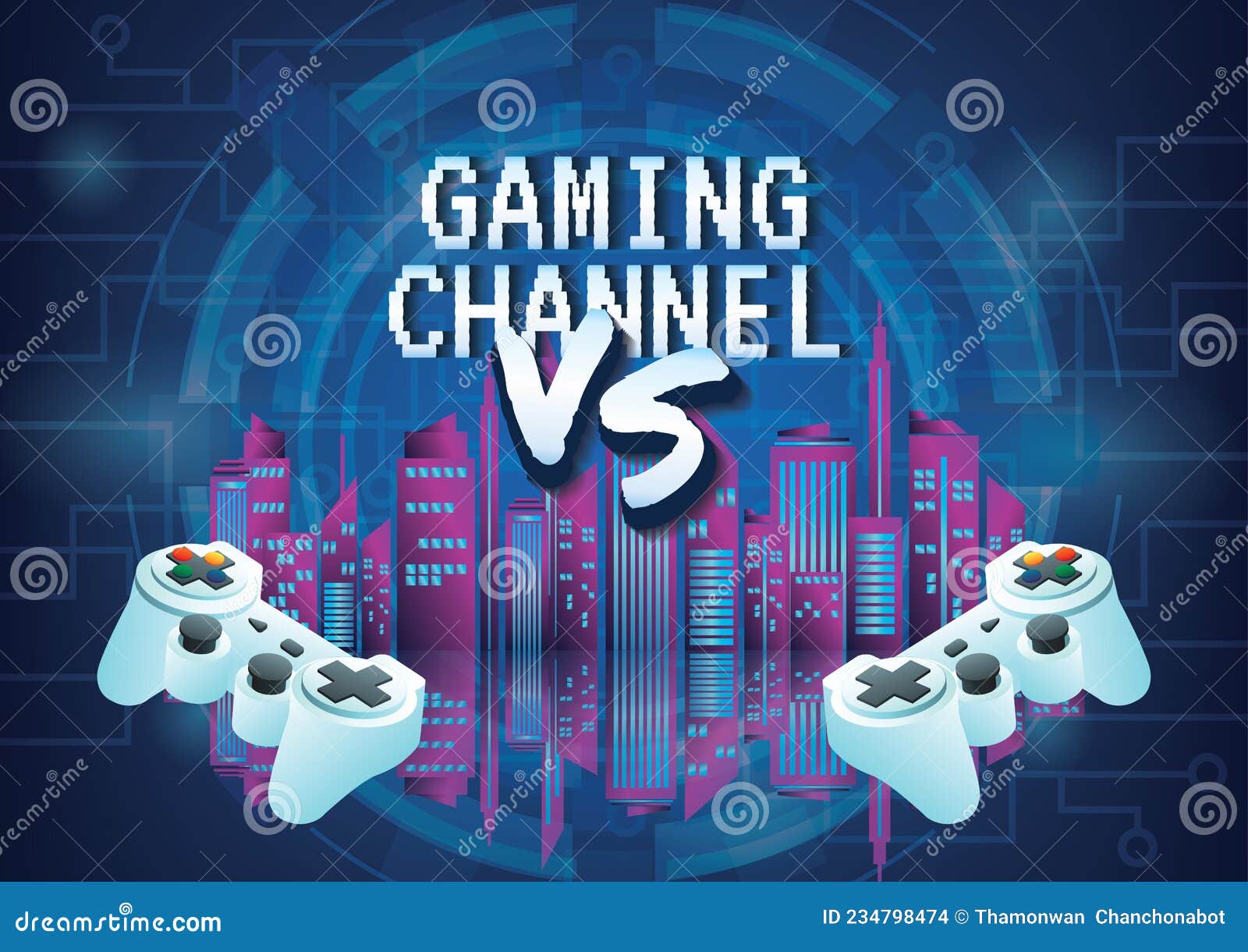 Game Objects on Blue Background Stock Vector - Illustration of ...