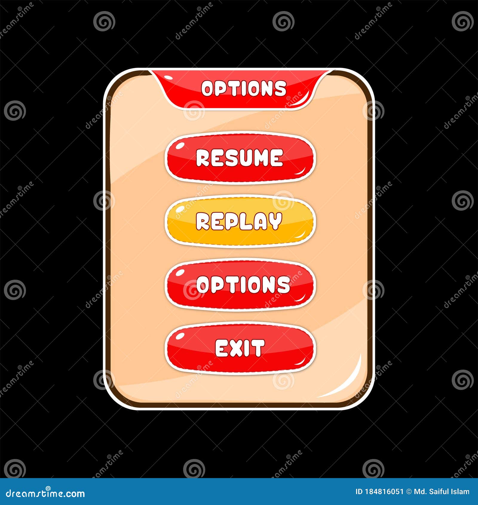 Game Options Ui Kits Vector Elements Stock Vector - Illustration of ...