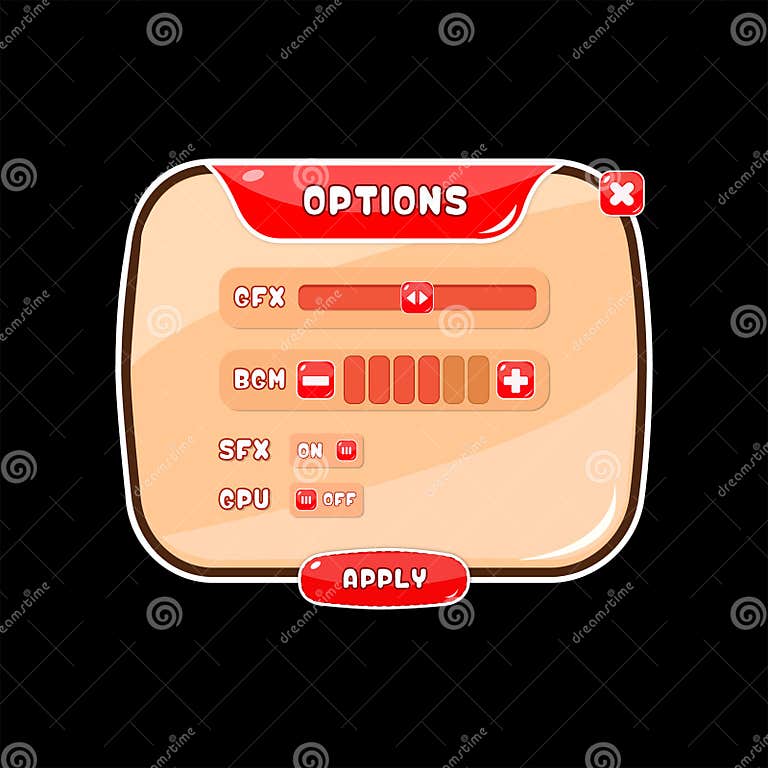 Game Options Ui Kits Vector Design Stock Vector - Illustration of ...