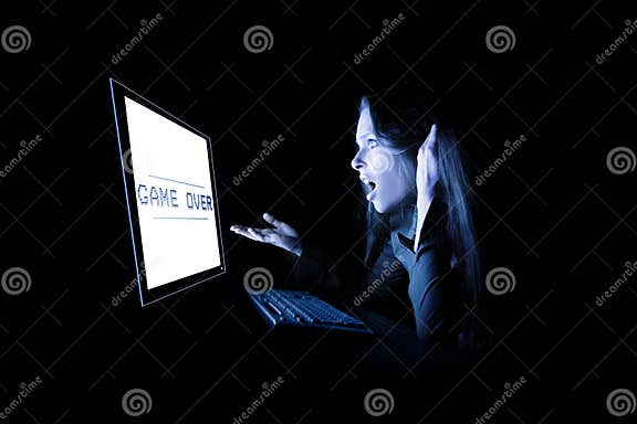 Game over stock photo. Image of person, angry, female - 8491778