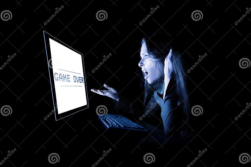 Game over stock photo. Image of person, angry, female - 8491778