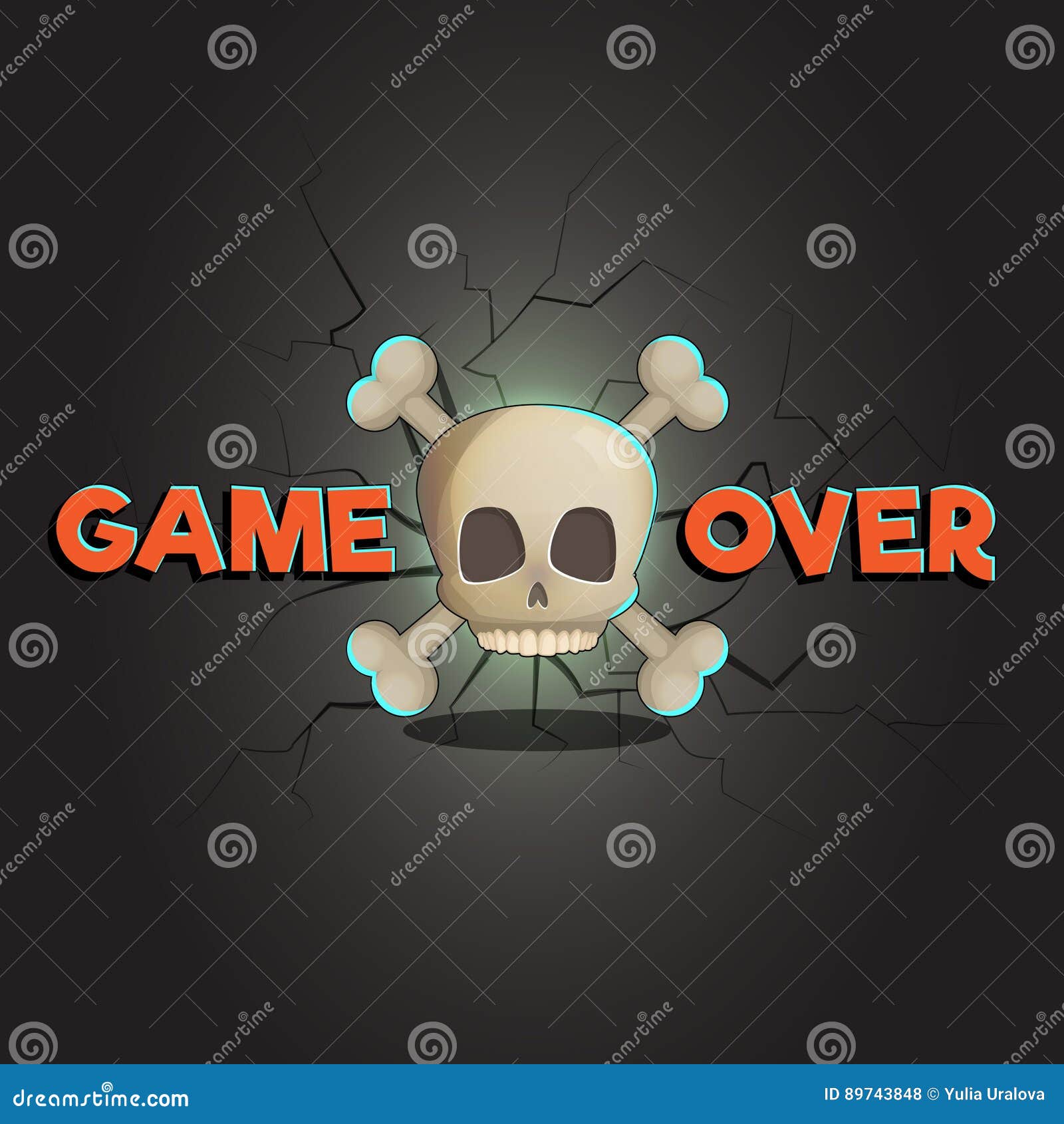 Game Over Pattern, Cartoon Style | CartoonDealer.com #83371539