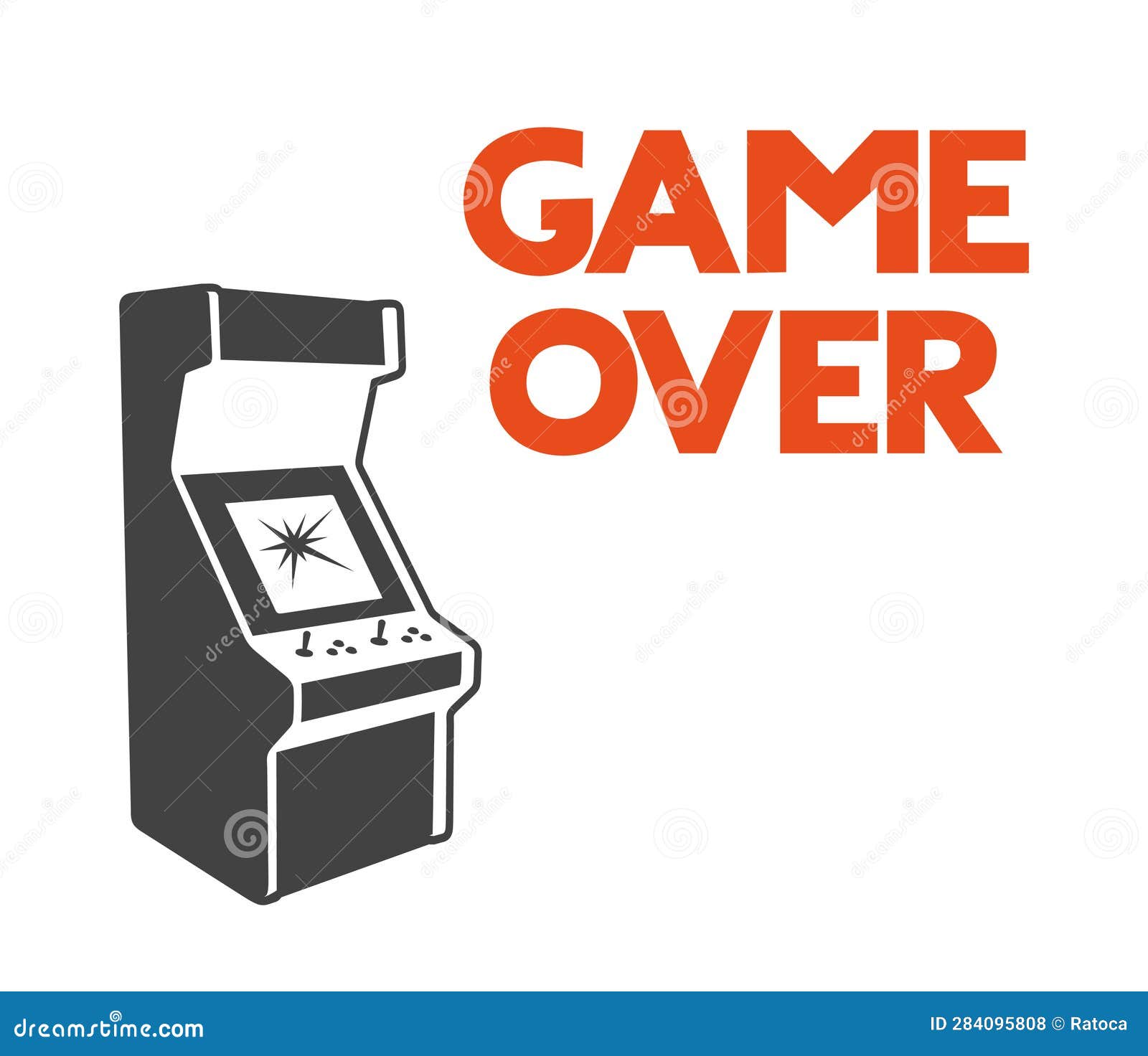 Game Over and Arcade Machine Stock Vector - Illustration of control ...