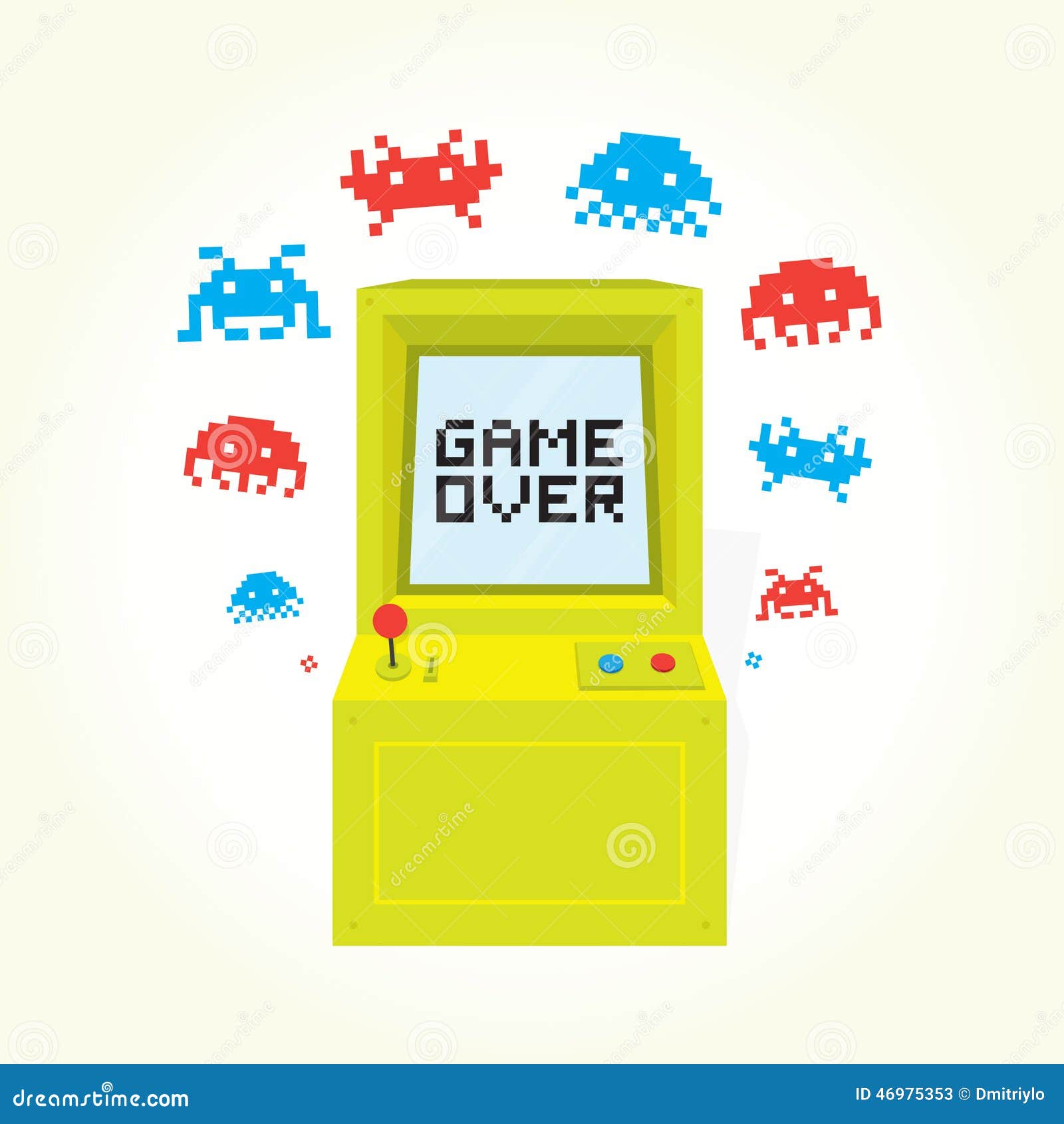Game over arcade machine. stock vector. Illustration of game - 46975353