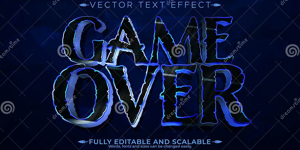 Game Over Arcade Text Effect, Editable Game and Movie Text Style Stock ...