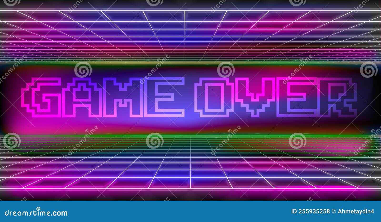 Game over background stock vector. Illustration of illustrated - 255935258