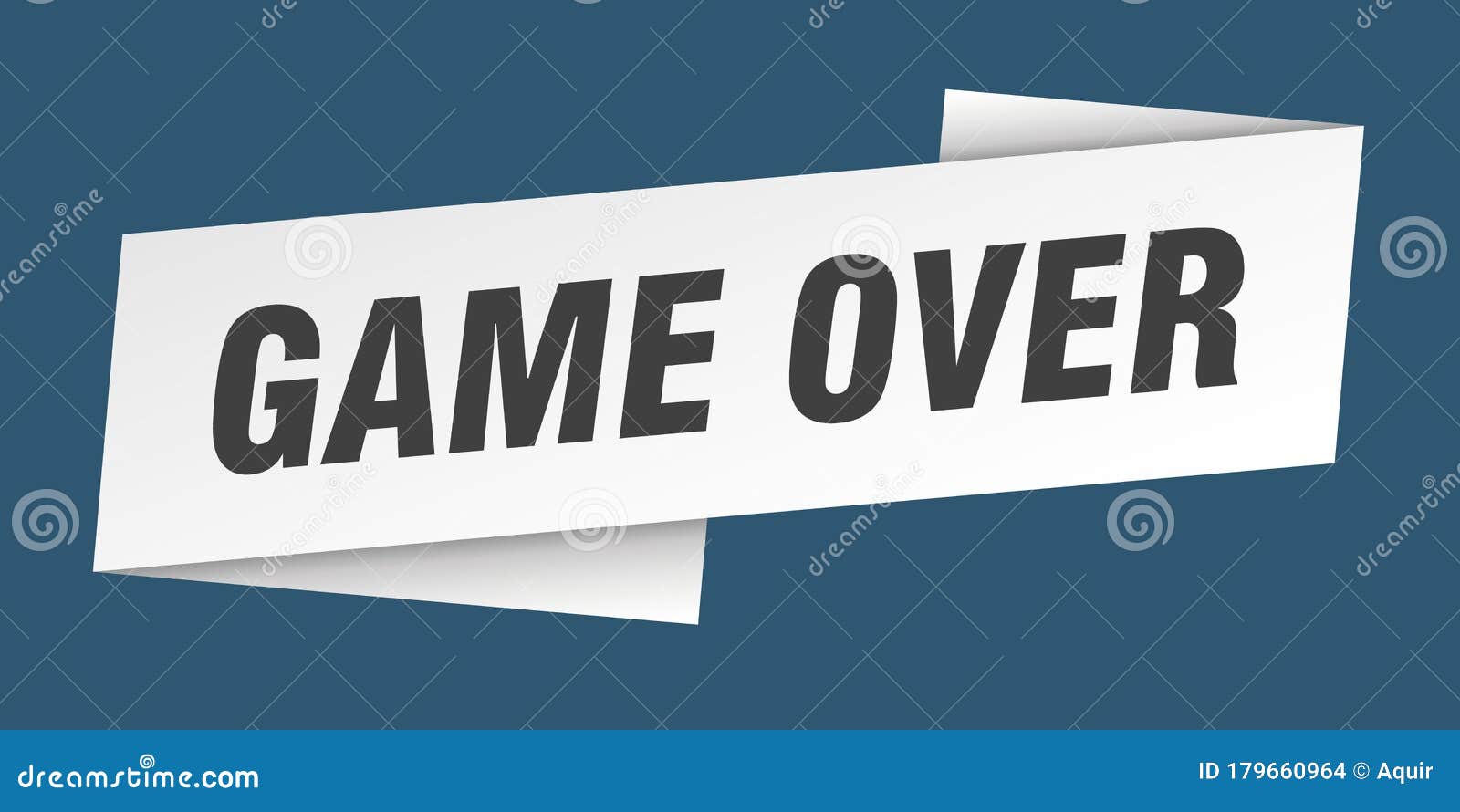 Game Over Banner Template. Game Over Ribbon Label Stock Vector ...