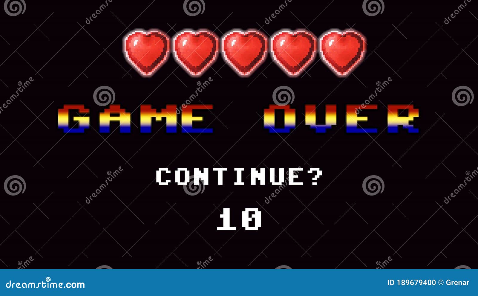 Bit Game Over Hearts Stock Illustrations – 13 Bit Game Over Hearts ...