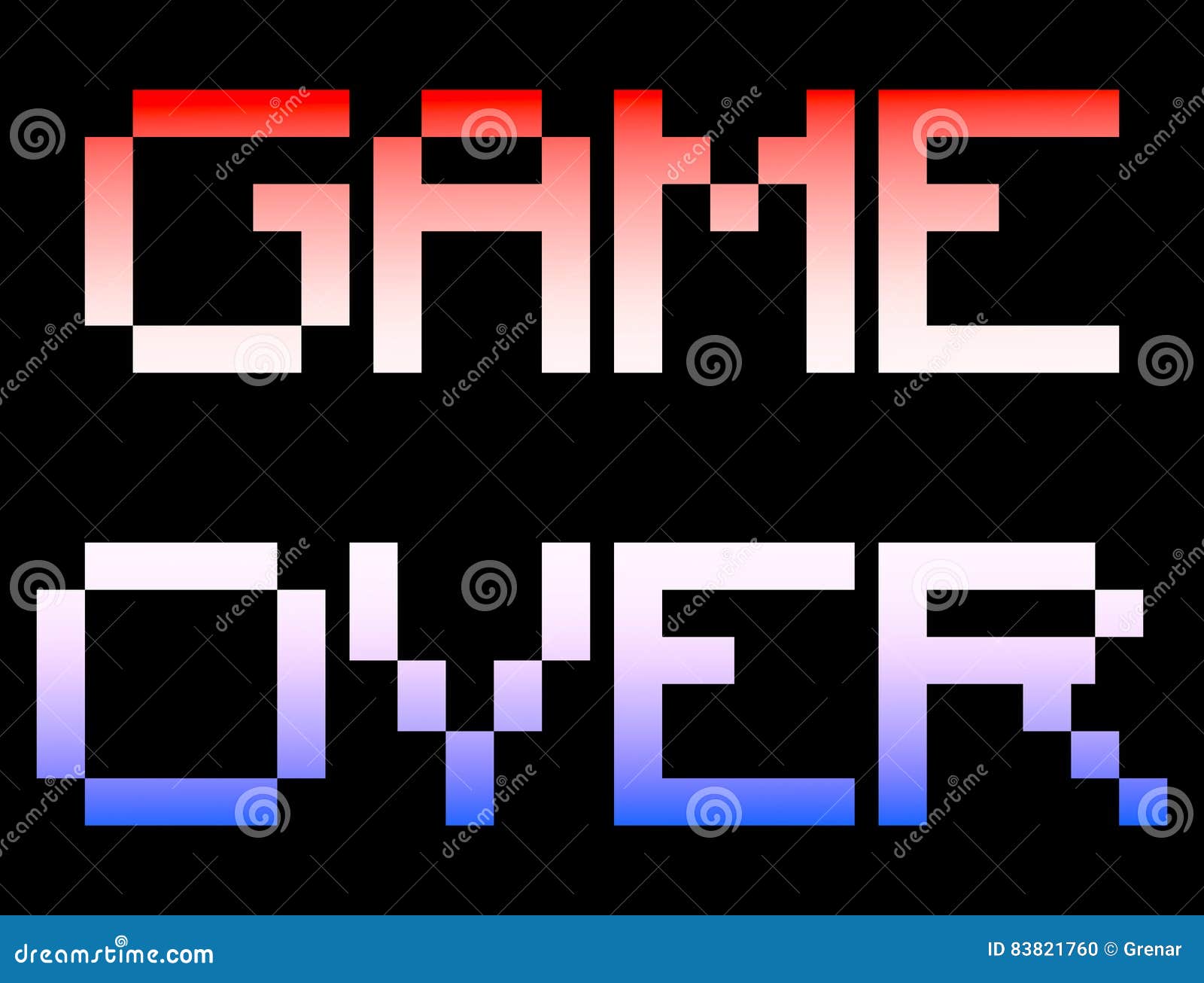 Game over 8bit huge yuge stock illustration. Illustration of coin ...