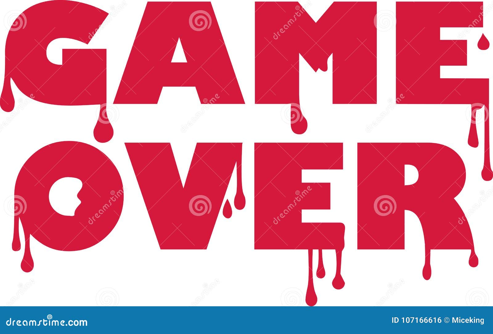 Game over with blood drops stock vector. Illustration of icon - 107166616