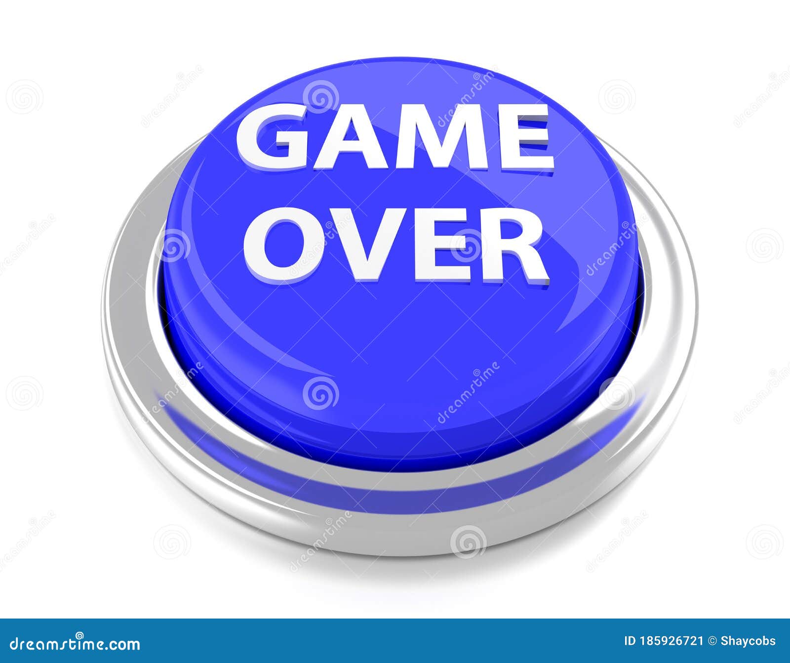 GAME OVER on Blue Push Button. 3d Illustration Stock Illustration ...