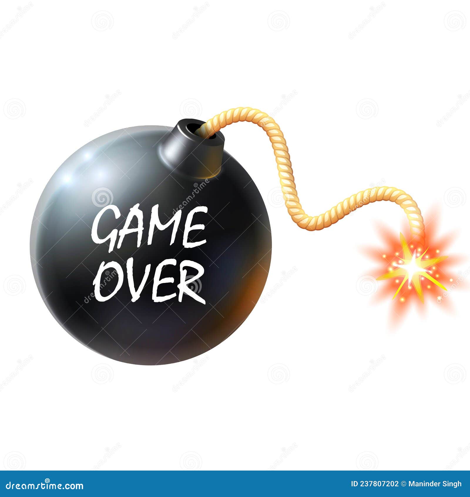 Game Over bomb. stock illustration. Illustration of bribe - 237807202