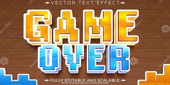 Game Over Cartoon Text Effect, Editable Comic and Funny Text Style ...