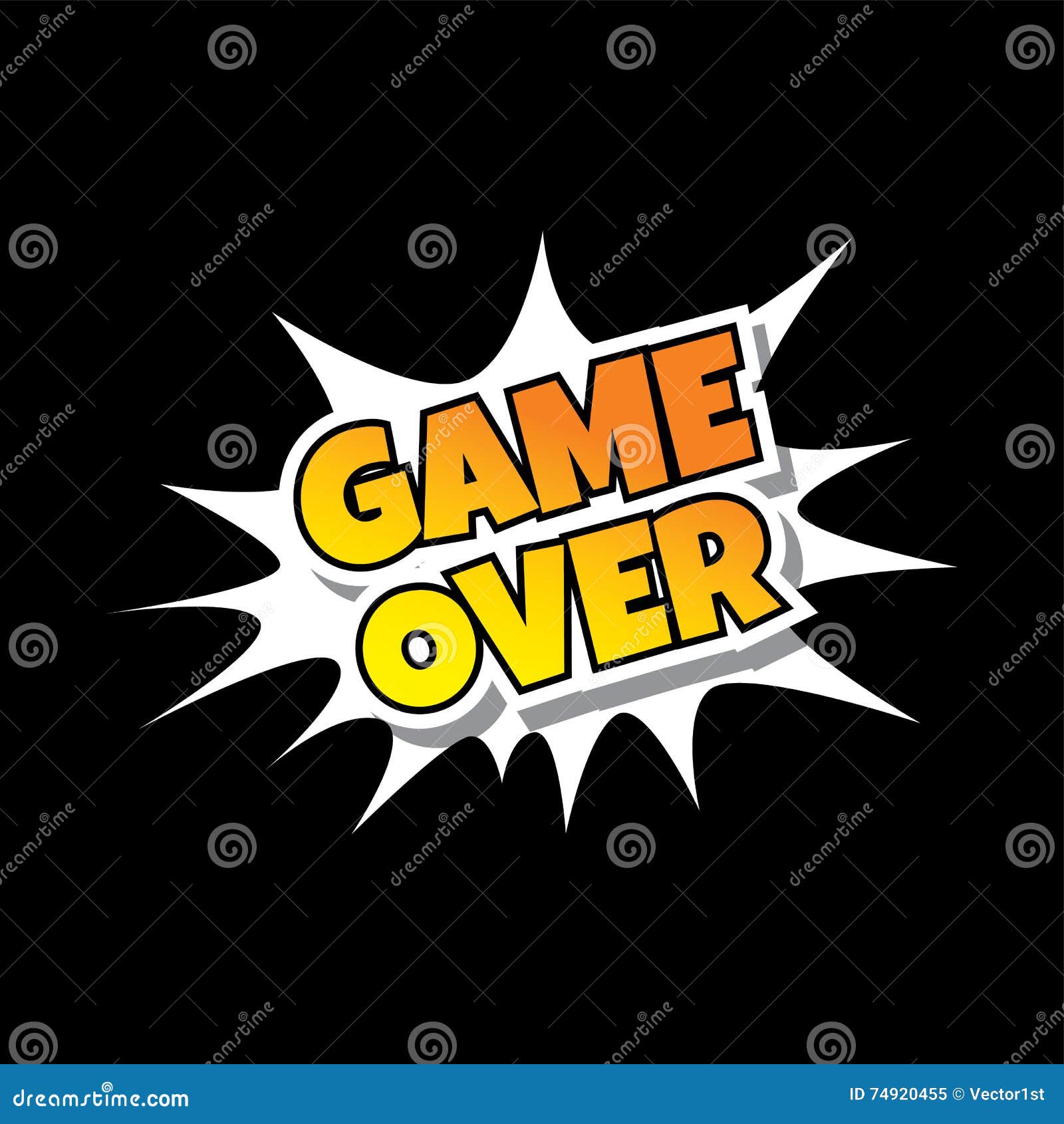 Game Over - Comic Speech Bubble Cartoon Game Assets Stock Vector ...
