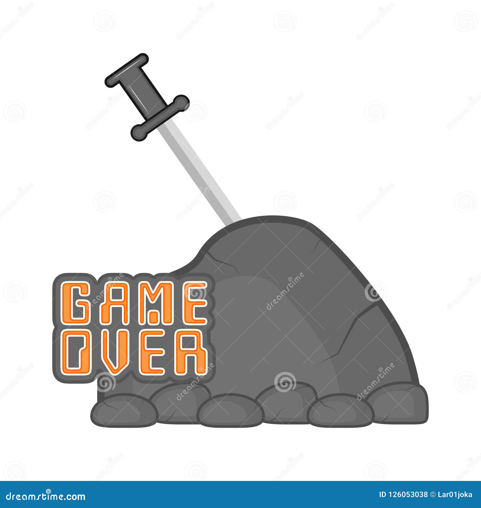 Game over concept image stock vector. Illustration of steel - 126053038