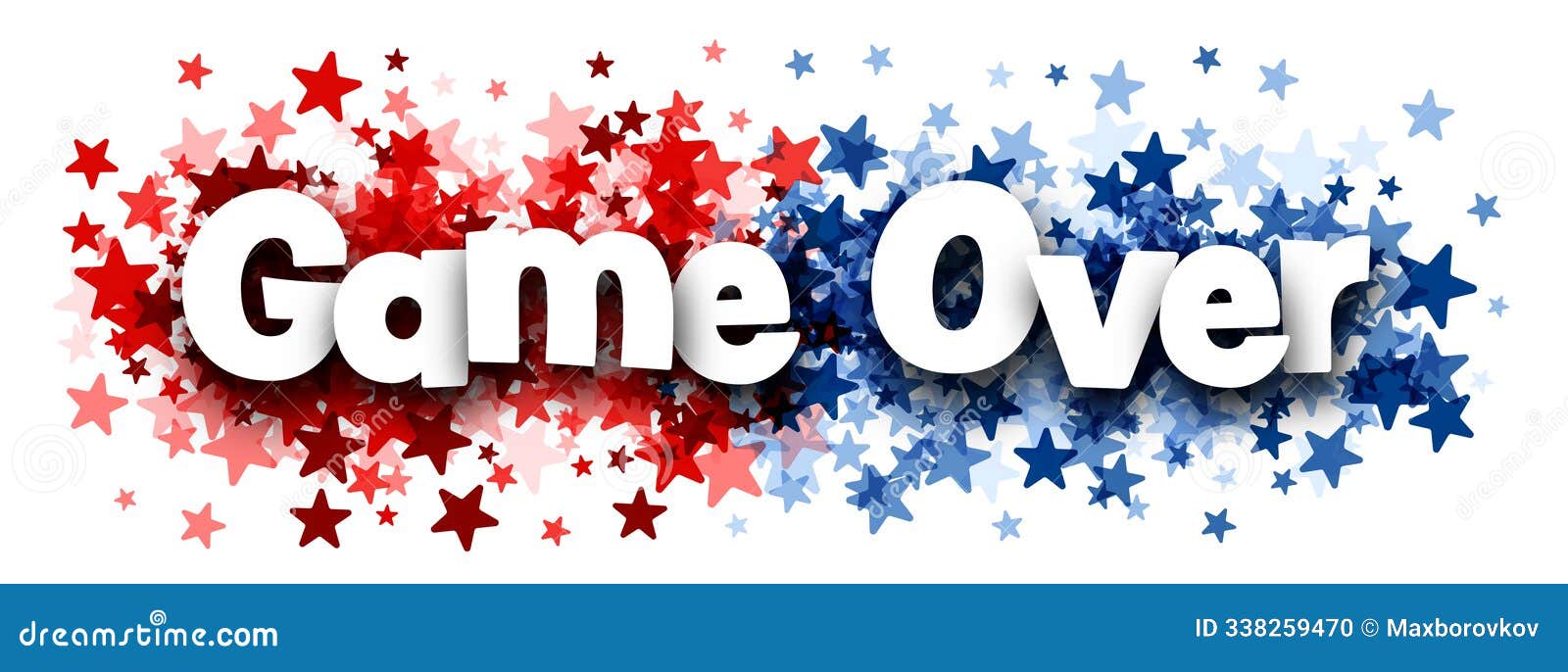 Game Over Election Concept with Red and Blue Star Explosion Stock ...