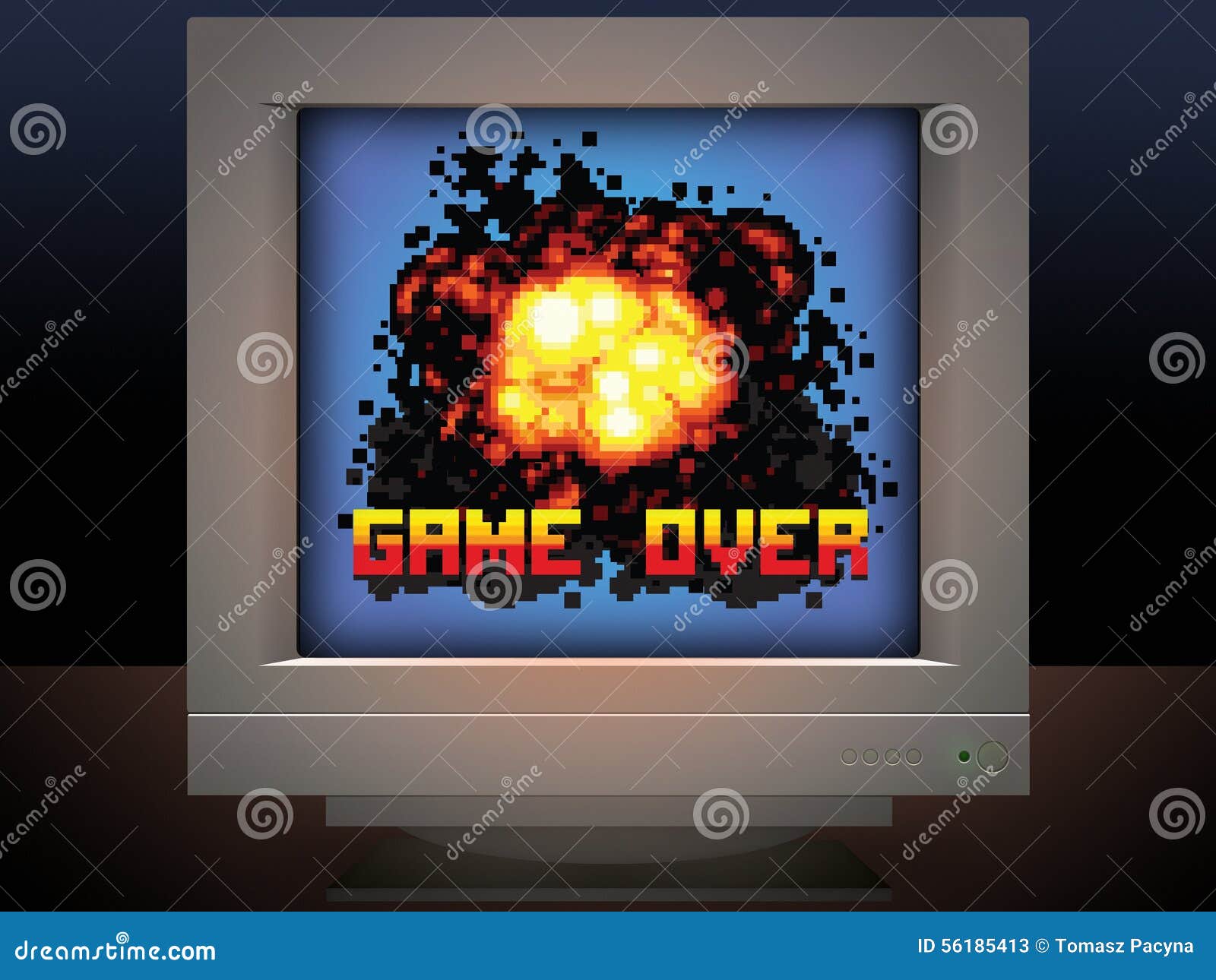 Game Over Explosion Retro Video Game Illustration Stock Illustration ...