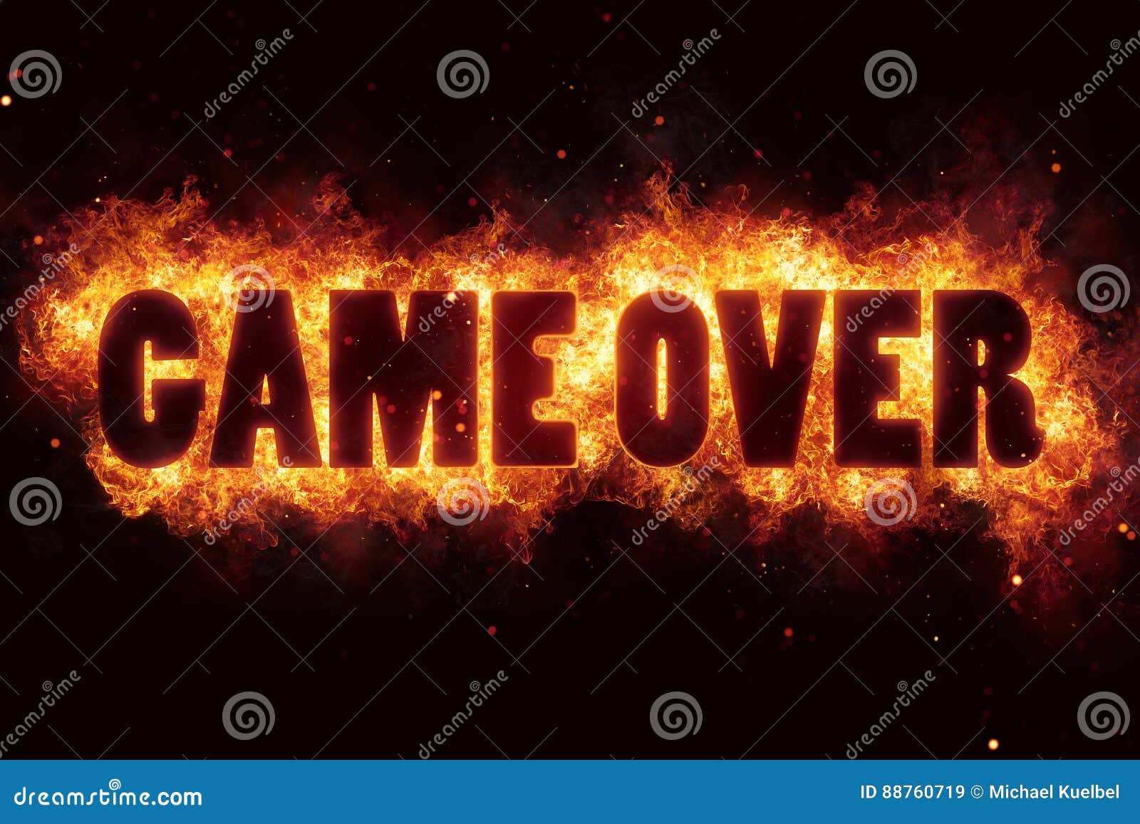 Game Over Fire Text Flame Flames Burn Burning Hot Explosion Stock ...