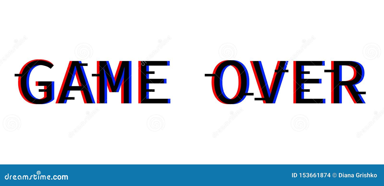 Game Over. Games Screen Glitch, Computer Video Gaming Phrase and ...