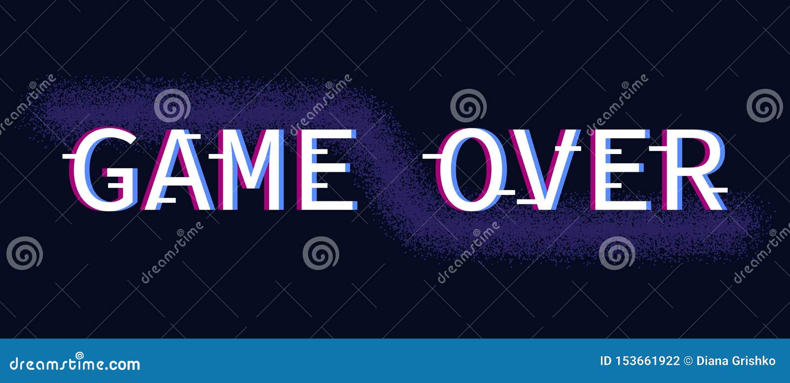 Game Over. Games Screen Glitch, Computer Video Gaming Phrase and ...