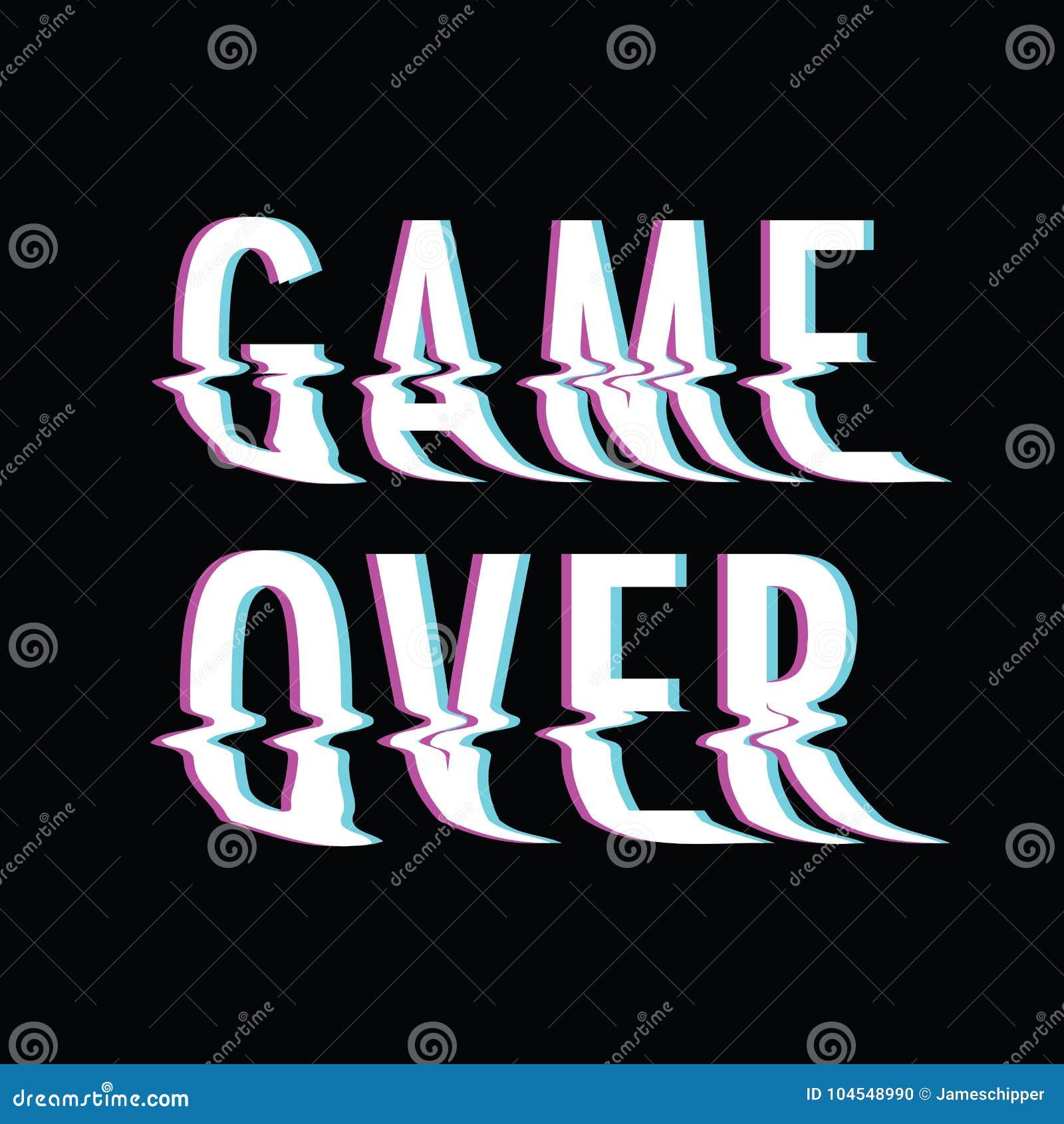 Game over glitch stock vector. Illustration of glitch - 104548990