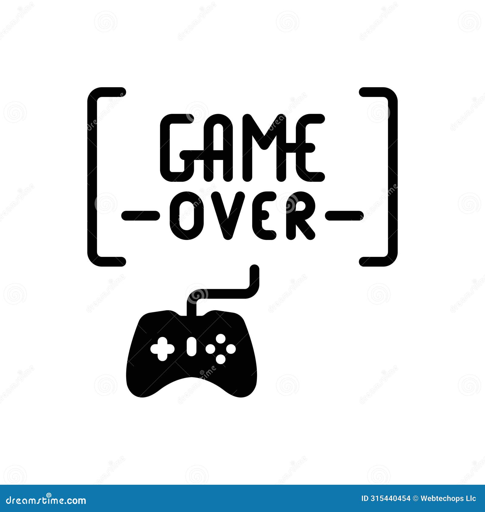 Black Solid Icon for Game Over, Failure and Controller Stock ...