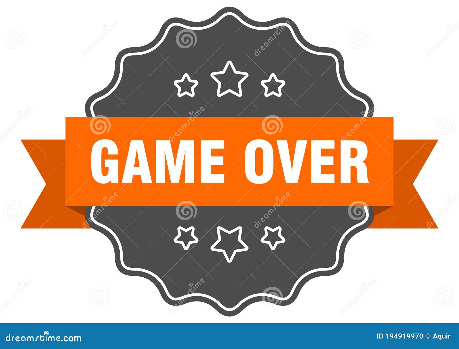 Game over label stock vector. Illustration of sign, isolated - 194919970