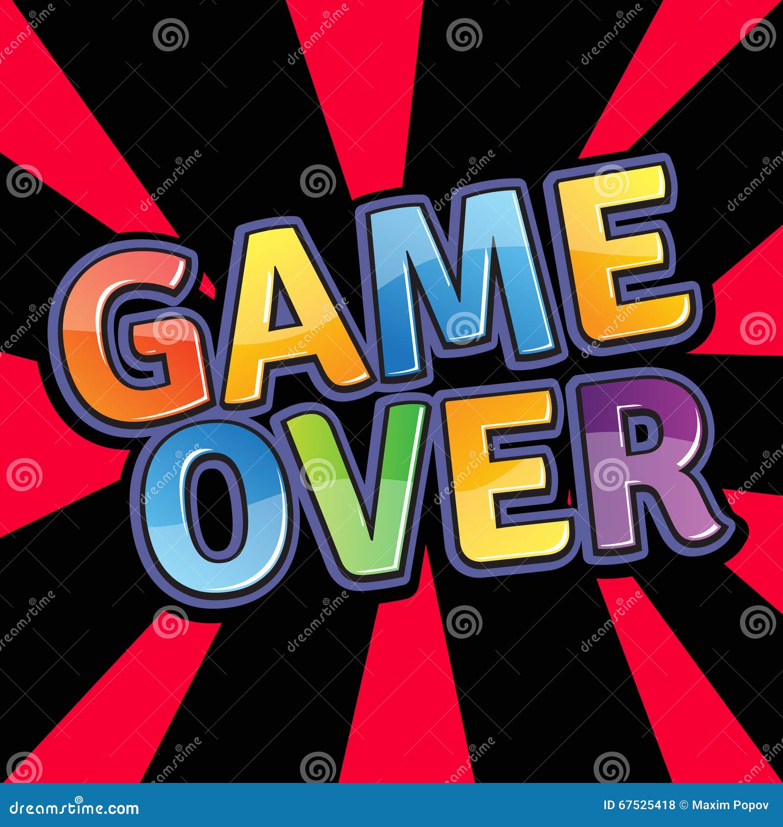 Game Over Letter Composition Stock Vector - Illustration of text ...