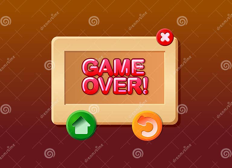 Game over menu ui vector stock vector. Illustration of game - 260616721