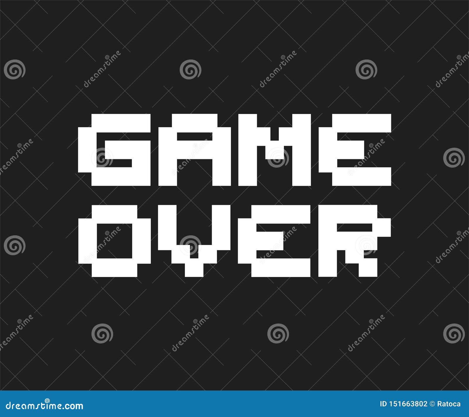 Game over message stock vector. Illustration of sign - 151663802
