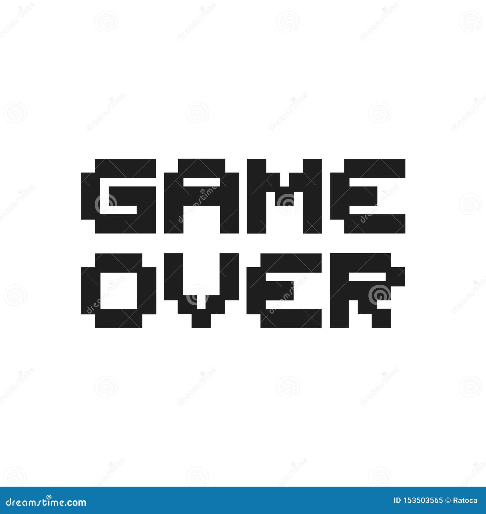 Game over message stock vector. Illustration of videogame - 153503565