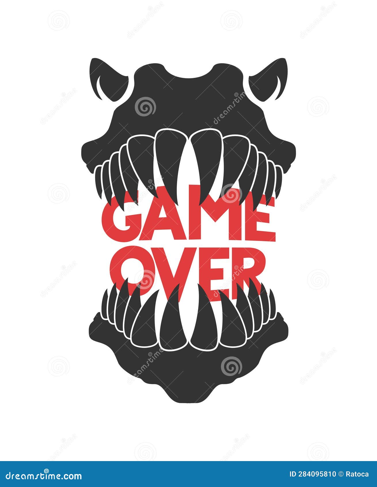 Game Over Message with Teeth Stock Vector - Illustration of bite ...
