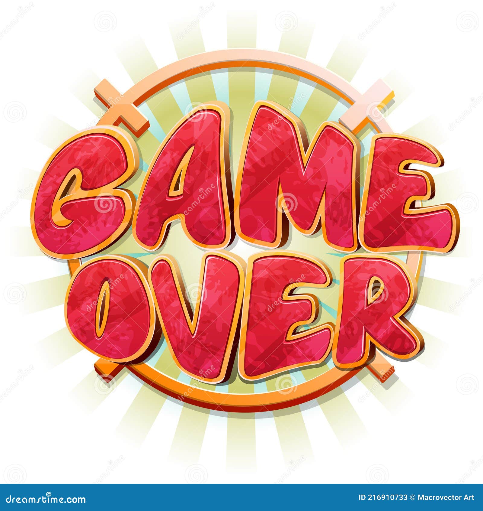 Game Over Message in Vector Cartoon Style Stock Vector - Illustration ...