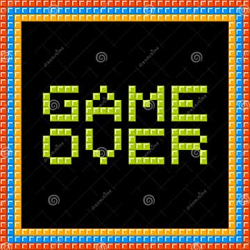 Game Over Message Written in Pixel Blocks Stock Vector - Illustration ...