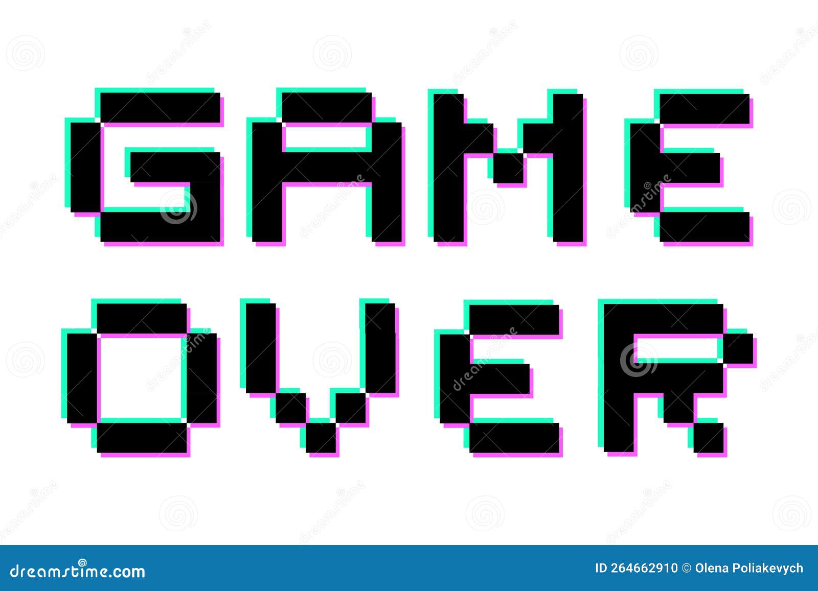 Game Over Pixel. Computer Gaming. 8 Bit Game. Vector Illustration ...