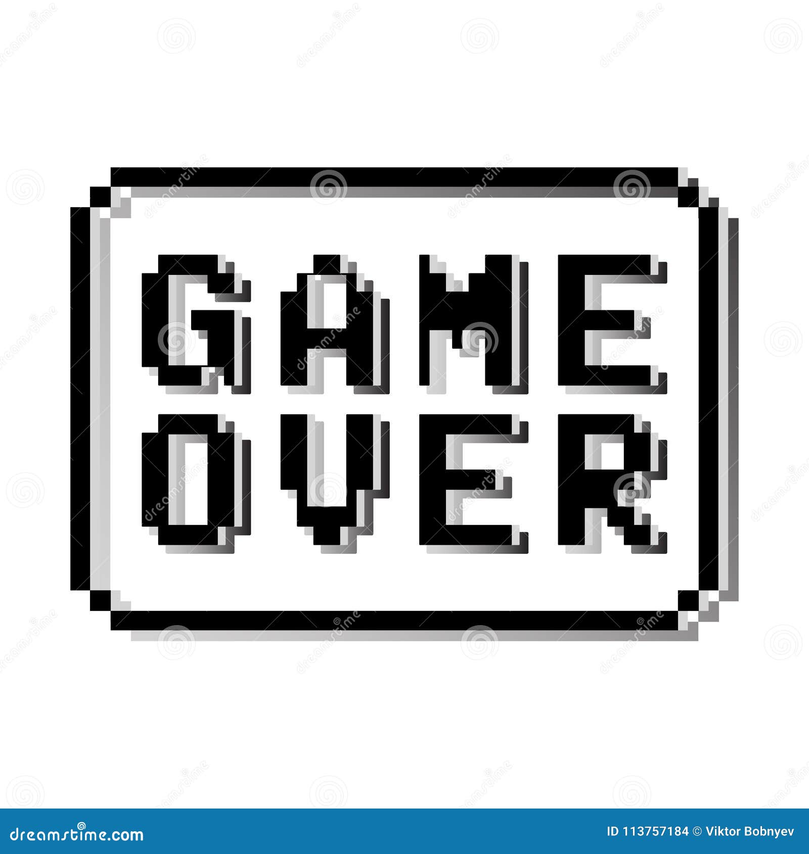 Game Over Pixel Design Stamp Vector Illustration | CartoonDealer.com ...